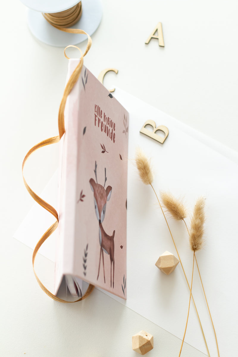 Din A5 Freundebuch // Alle Meine Freunde Reh – Grünwald Design